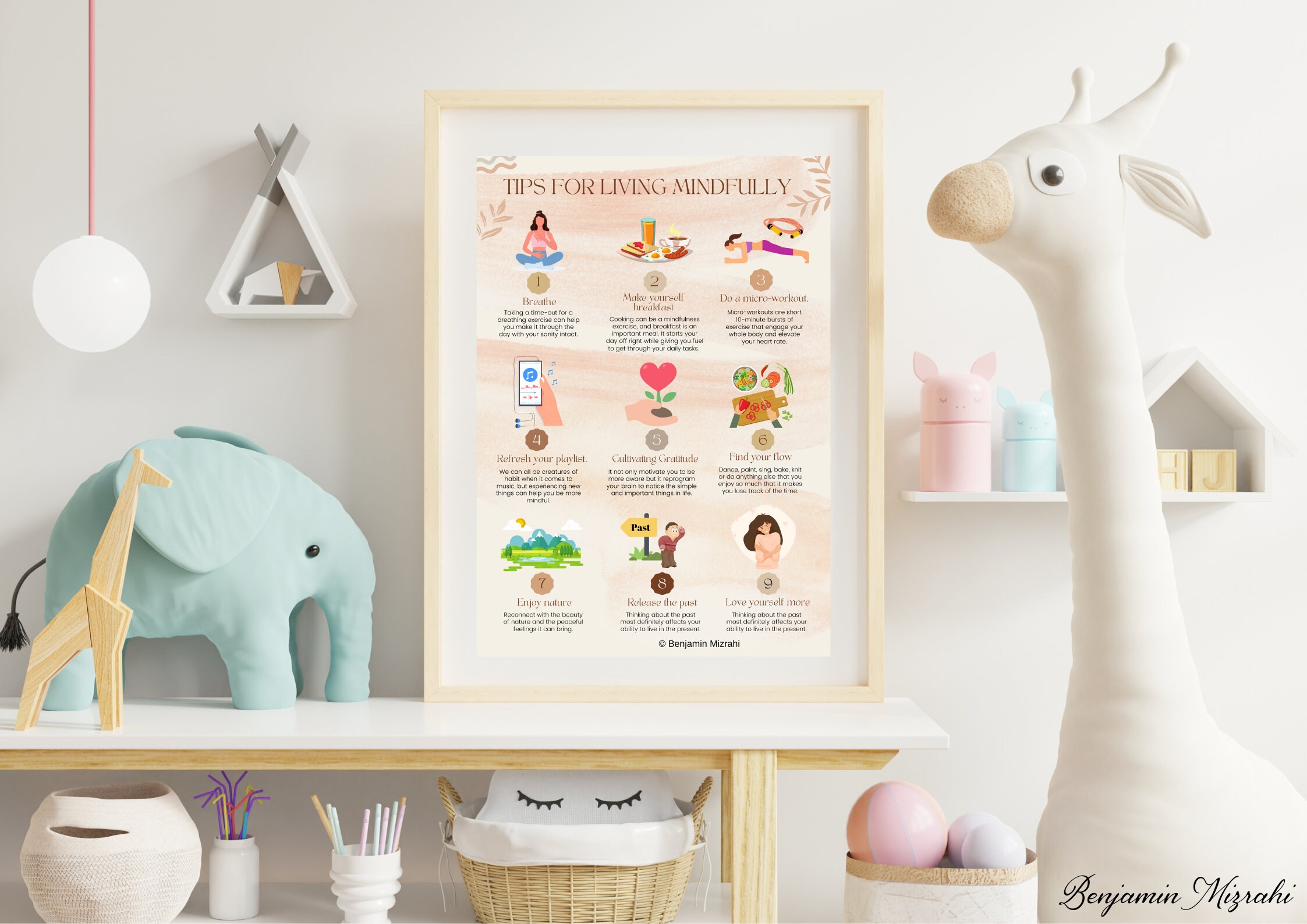 Mindfulness Tips Poster | Self-care Affirmations, Counseling Decor ...