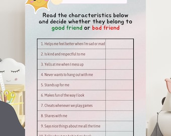 Good Vs Bad Friends Poster PRINTABLE Social Emotional Learning Skills ...