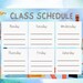 Class Schedule Printable Back to School Weekly Schedule Classroom ...