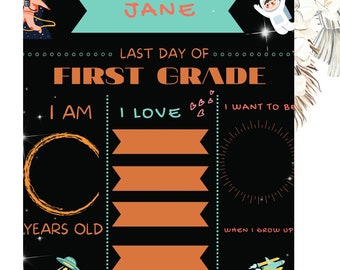 Editable First or Last Day of School Sign Any Grade Sign for Boy or ...
