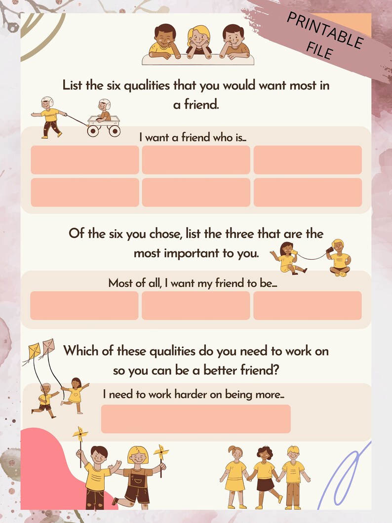 Good Vs Bad Friends Poster PRINTABLE Emotional Learning Social Skills ...