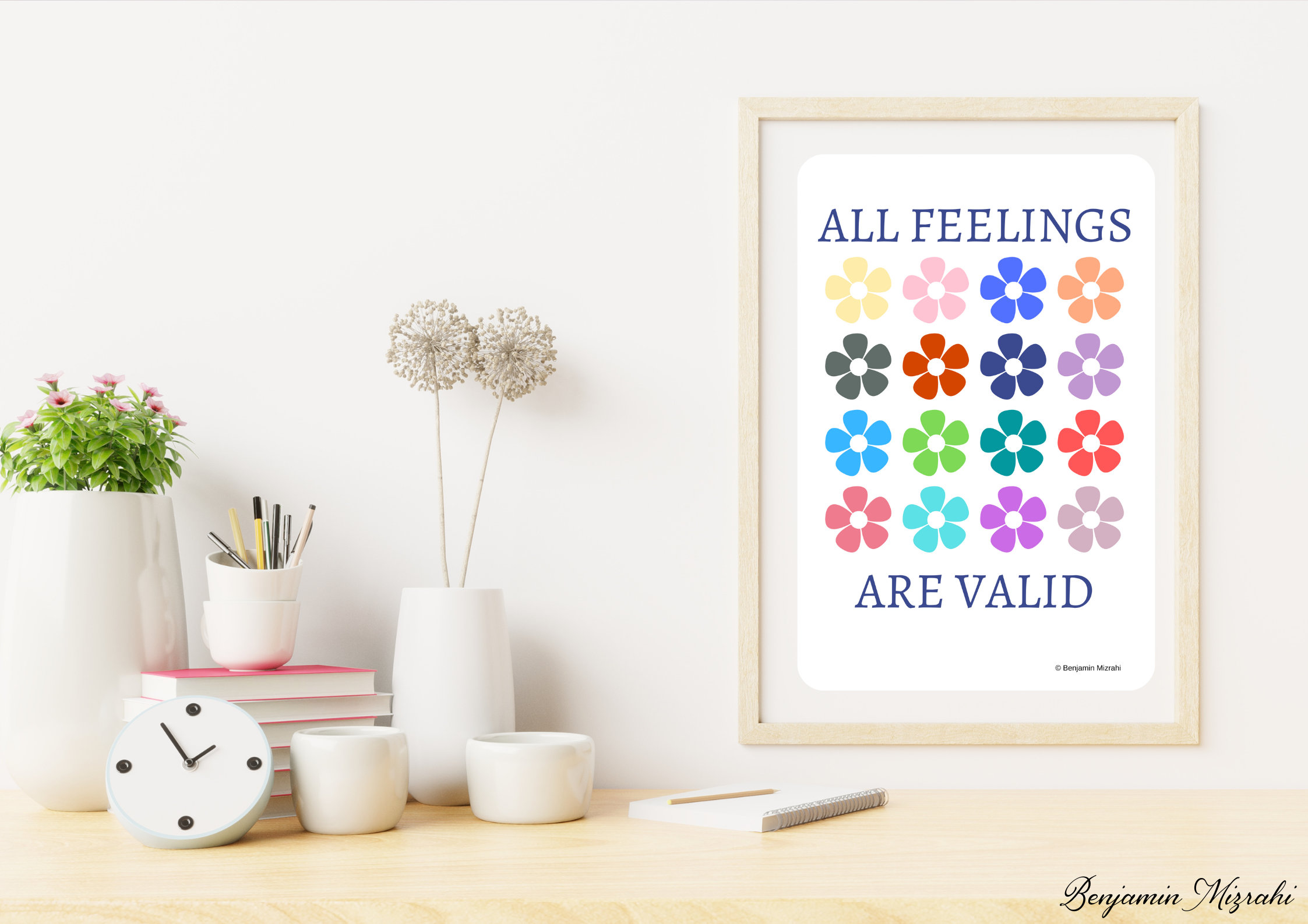All Feelings Are Valid Poster Print - Mental Health Digital Print ...