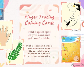 Mindfulness Finger Tracing Calming Printable Cards Calm Down Corner ...