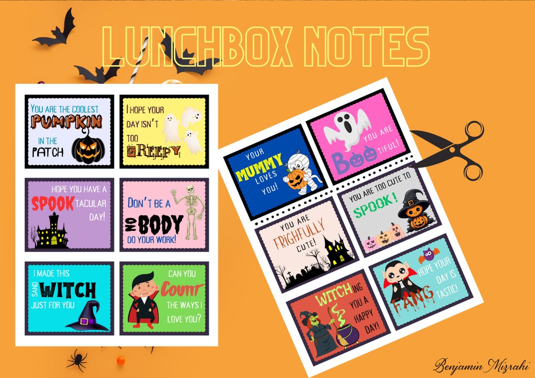 Printable Halloween Lunchbox Notes, Jokes for Kids (instant Download ...