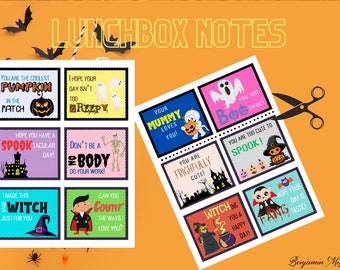 Printable Lunchbox Notes | Halloween | Lunch Box Notes | Lunch Notes ...