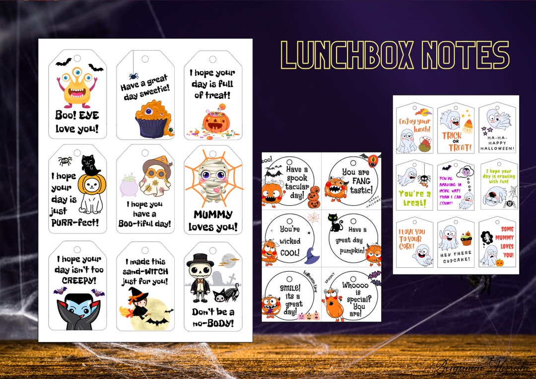 Halloween Lunchbox Notes, Jokes, Kindness Cards (digital Download) - Etsy
