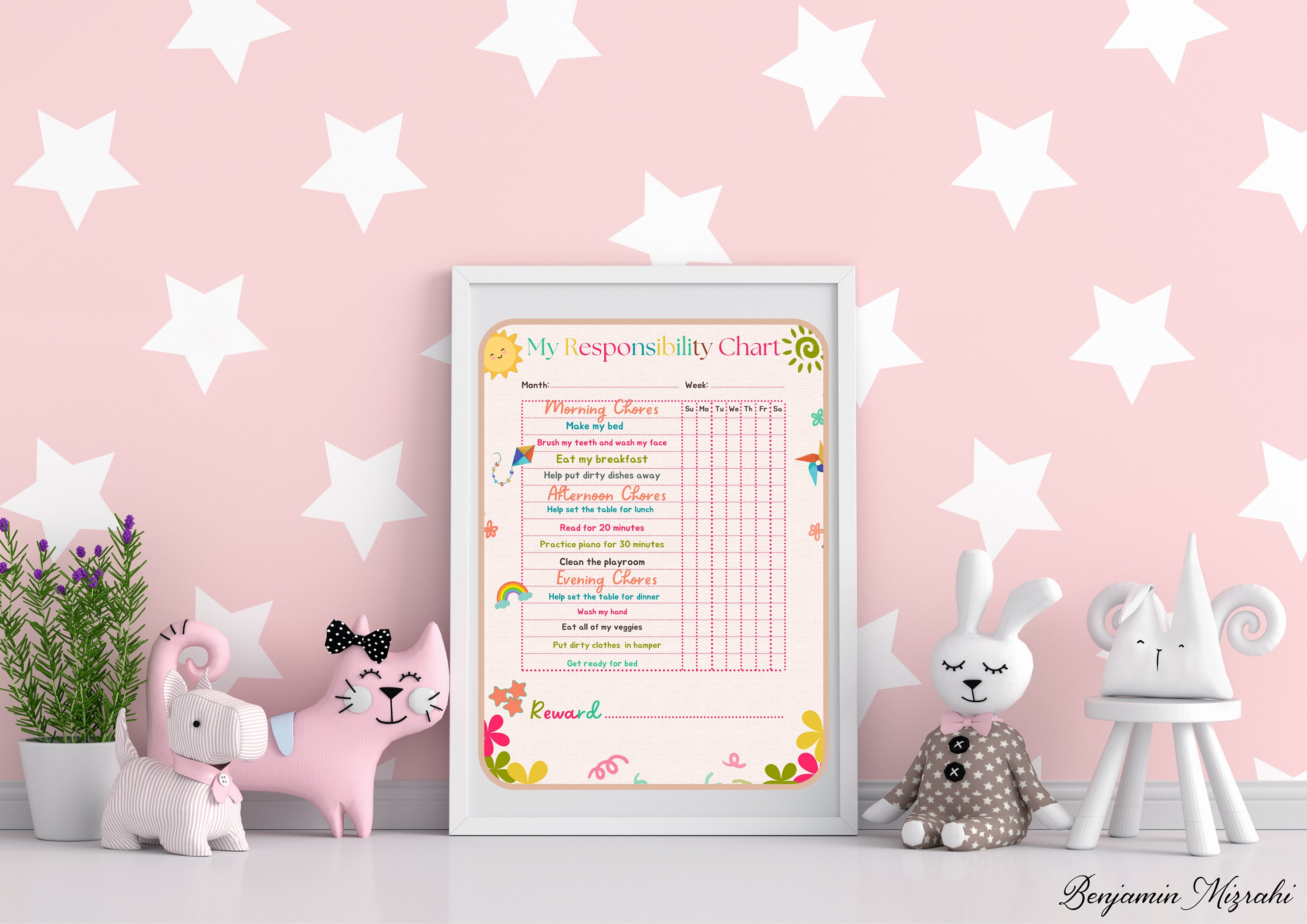 Kids Chores Rewards Printable Responsibilities Chart Chore - Etsy