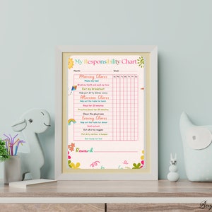 Kids Chores Rewards Printable Responsibilities Chart Chore - Etsy