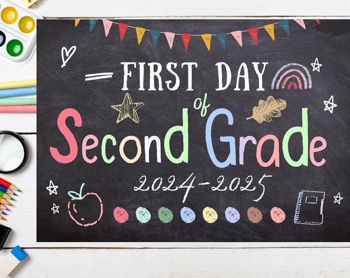 Editable Reusable First or Last Day of School Sign Any Grade Sign for ...