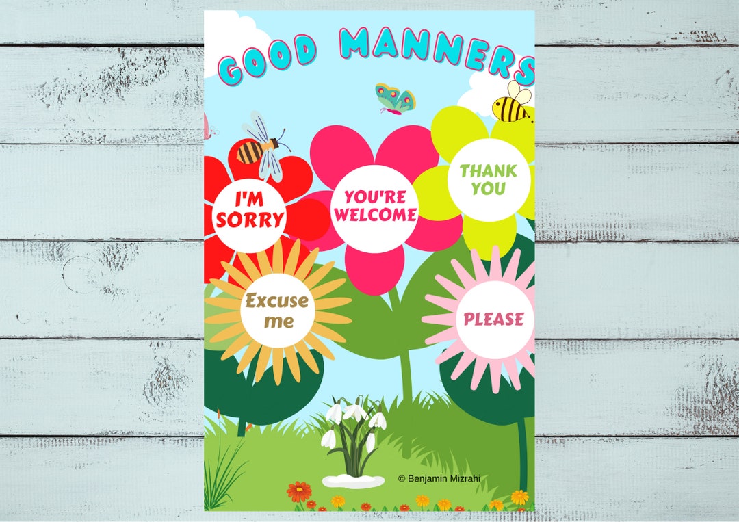 Kids Colorful Good Manners Poster - Good Behavior Poster Printable ...