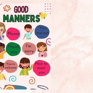 Good Manners Simple Illustration Poster - Good Behavior Poster ...
