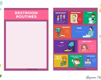 Kids Daily Routine Cards I Visual Schedule Cards Toddler Preschooi ...