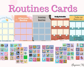 Behavior Chore Chart Cards for Kids Editable Kids Daily Routine Cards ...