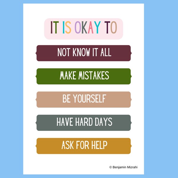 Mental Health Affirmations Poster - Etsy