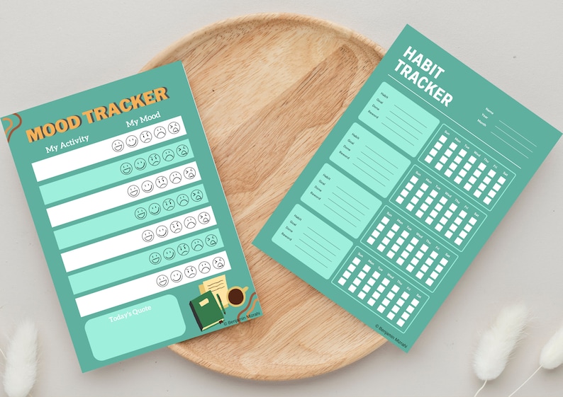 Printable Mood Tracker Chart Template, Daily Mood Tracker Pages for ...