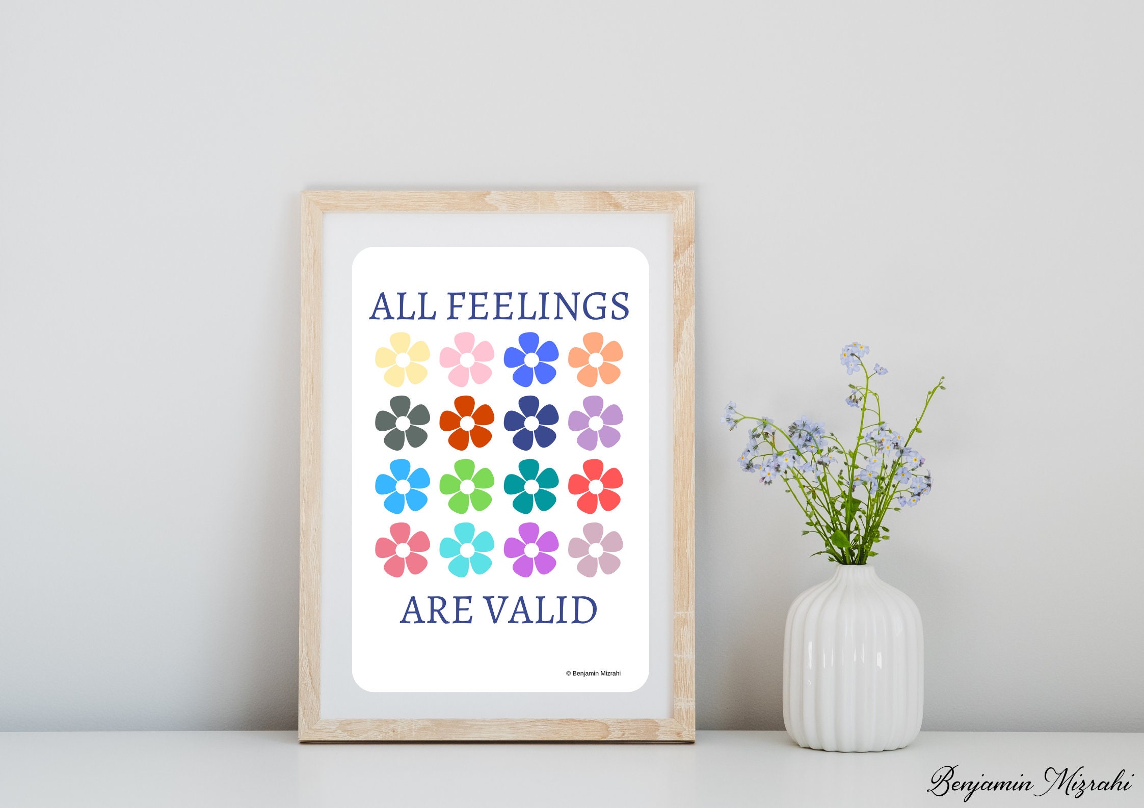 All Feelings Are Valid Poster Print - Mental Health Digital Print ...