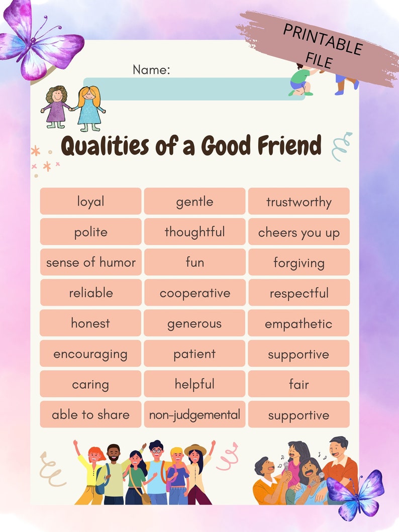 Good Vs Bad Friends Poster – Social Skills Learning (printable) - Etsy