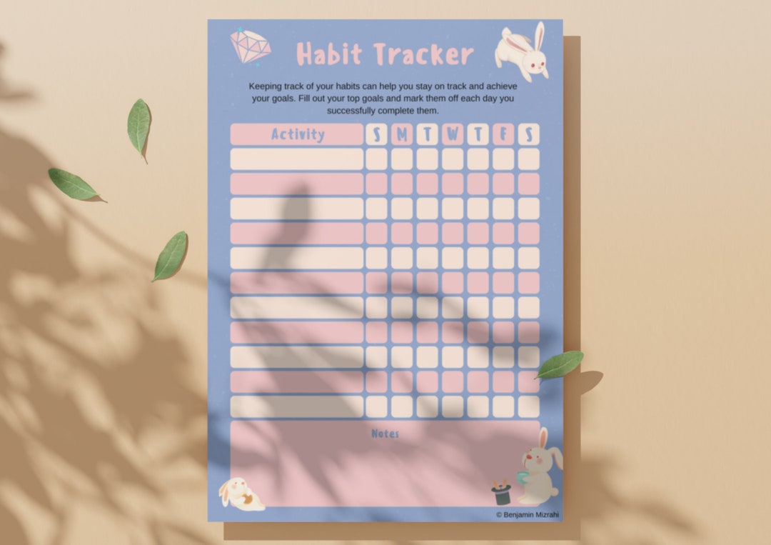 Habit Tracker Daily Habit Tracker Journal Goal Planner Simple Tasks ...