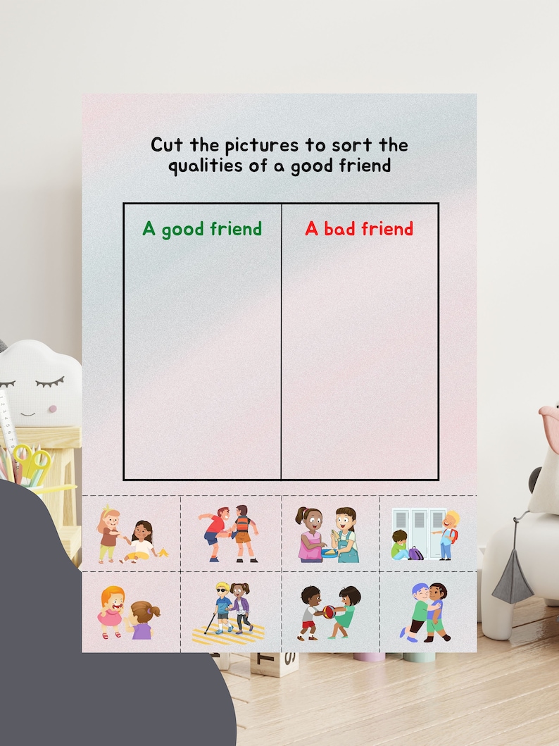 Good Vs Bad Friends Poster - PRINTABLE Emotional Learning Social Skills ...