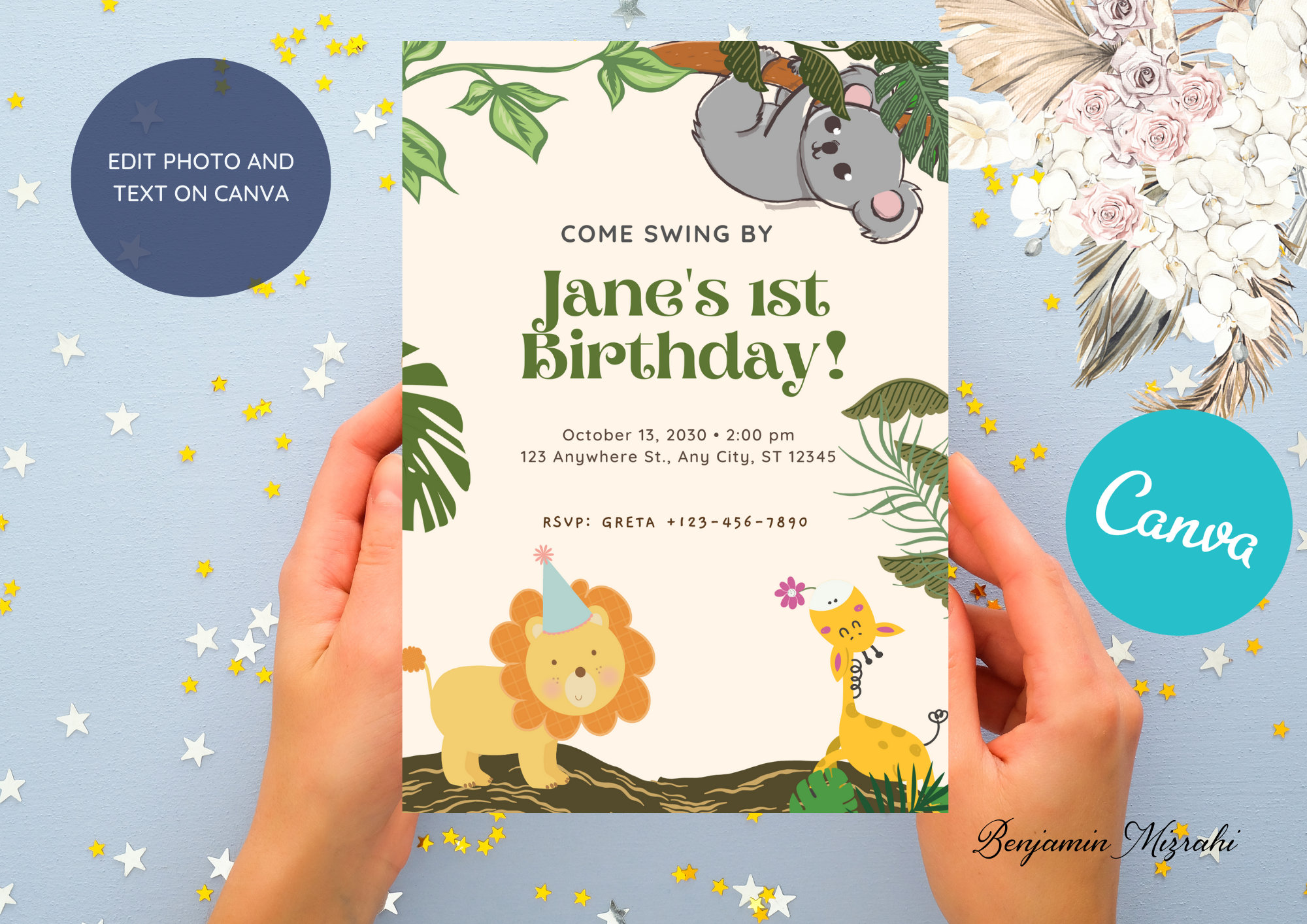 Editable Jungle Birthday Invitation Birthday Party Digital Download ...