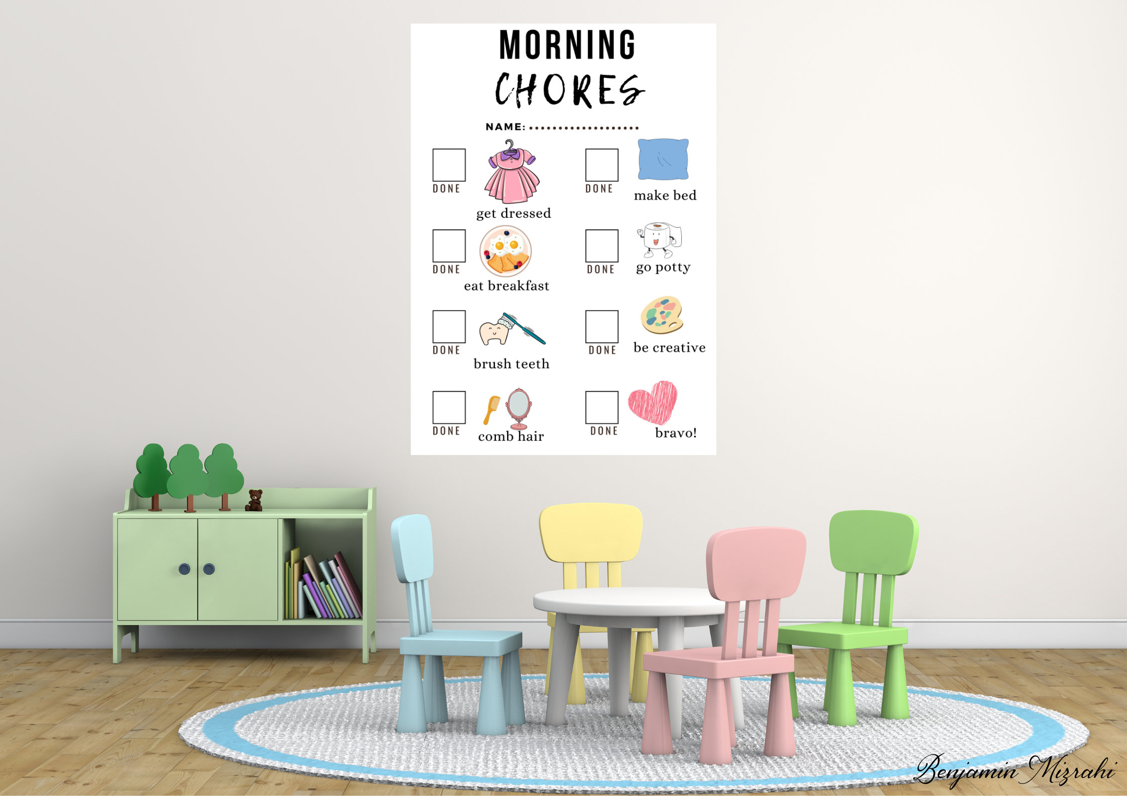 Kids Morning Chore Chart - Morning Routine Chart - To-do Chart Every ...