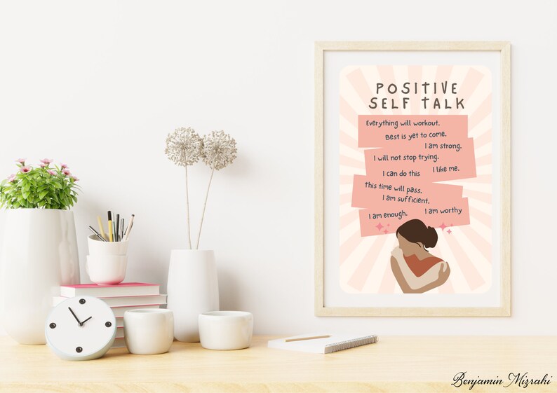 Positive Self Talk Poster, Therapy Office Decor (digital Download) - Etsy