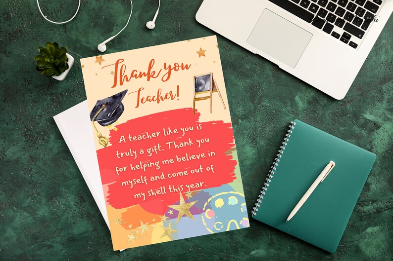 Teacher Thank You Card Printable, Teacher Appreciation Week Printable ...