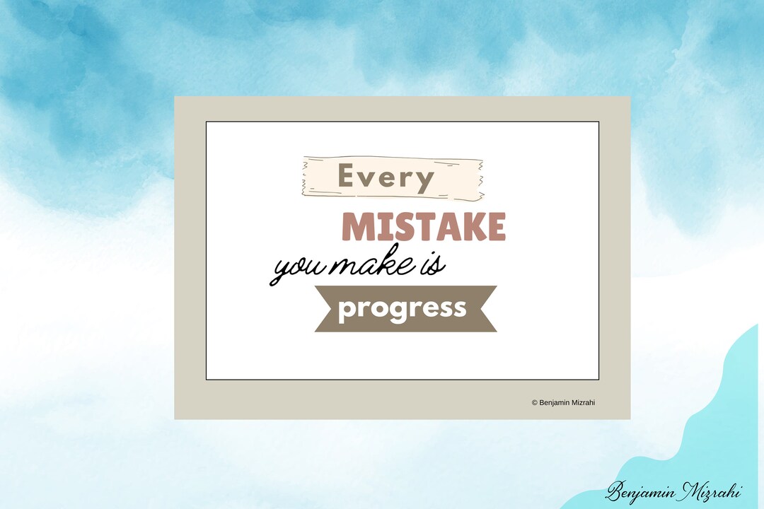 Every Mistake is A Progress Print - Poster Positivity Motivational ...