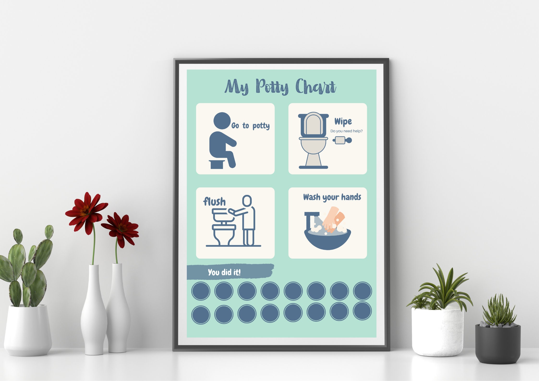 Printable my Potty Chart Step by Step for Girls - Etsy