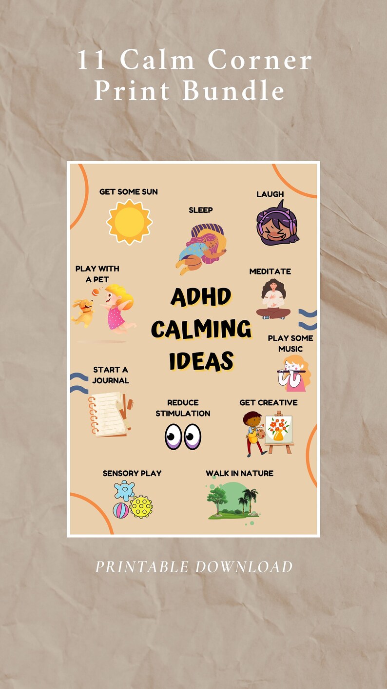 Calm Down Corner Poster – 11 Calming Techniques, Educational Print ...