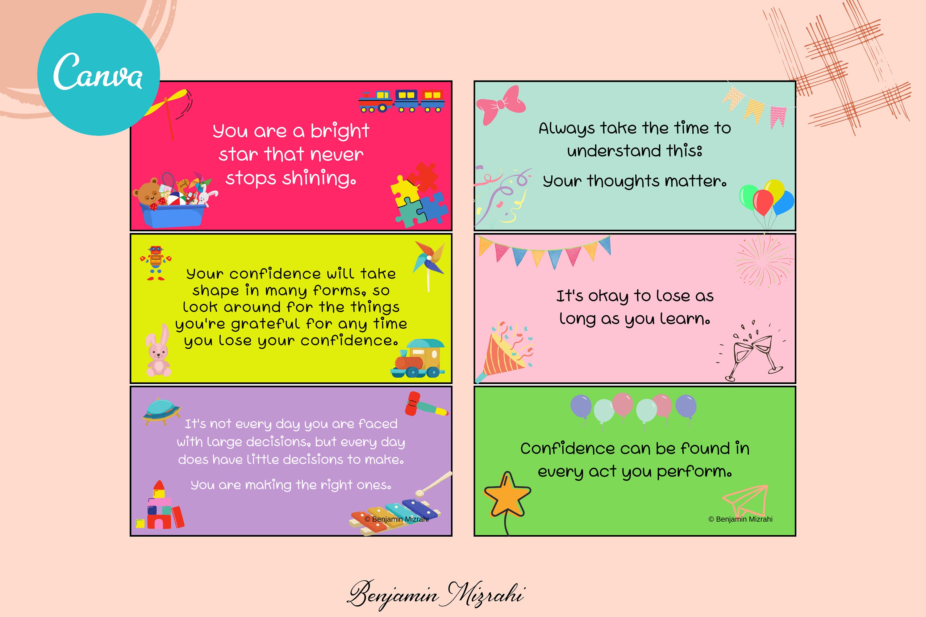 Positive Affirmation Cards for Positive Thoughts, Printable Notes With ...