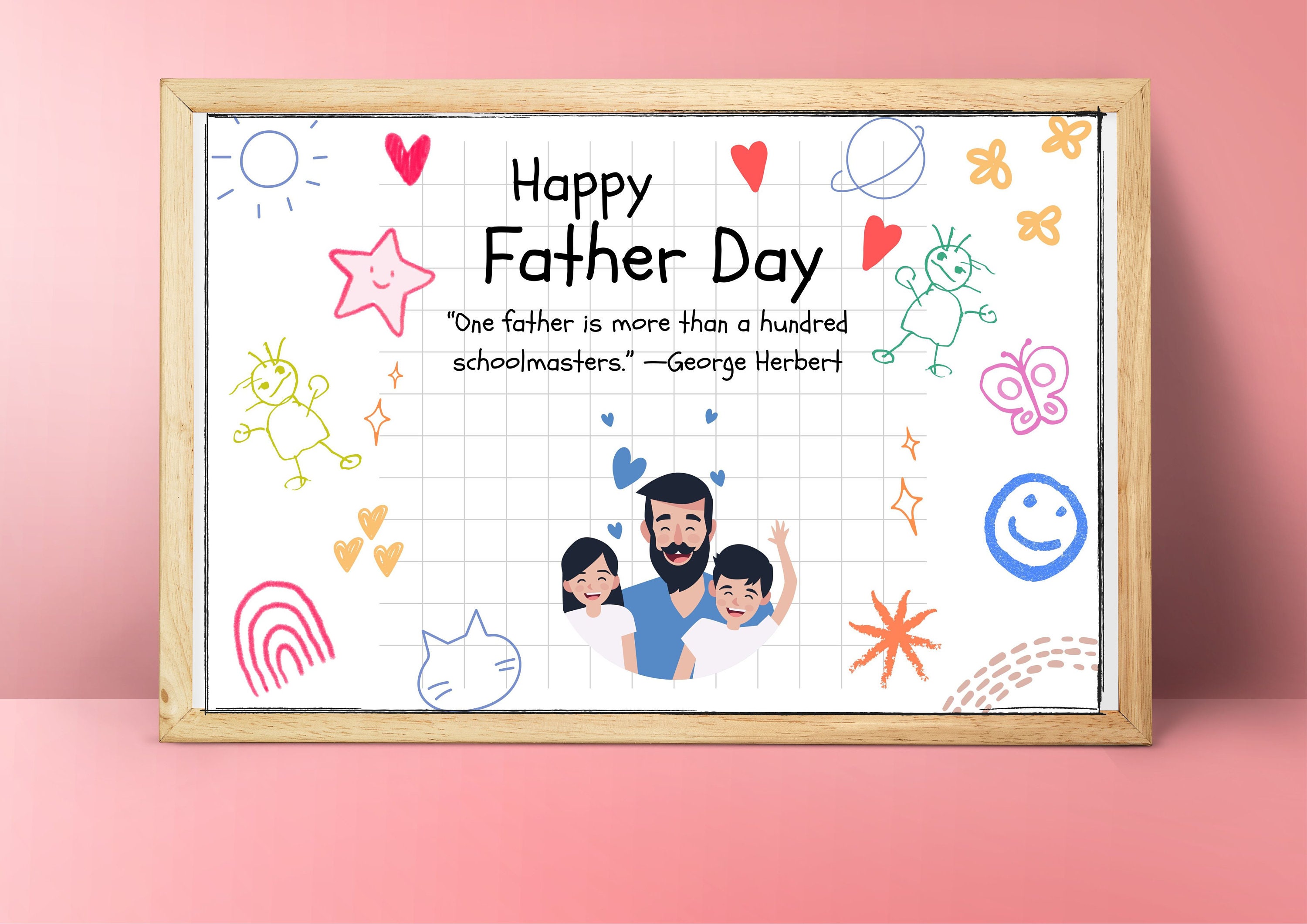 Happy Father's Day Digital Printable, Instant Download, Greeting Card ...