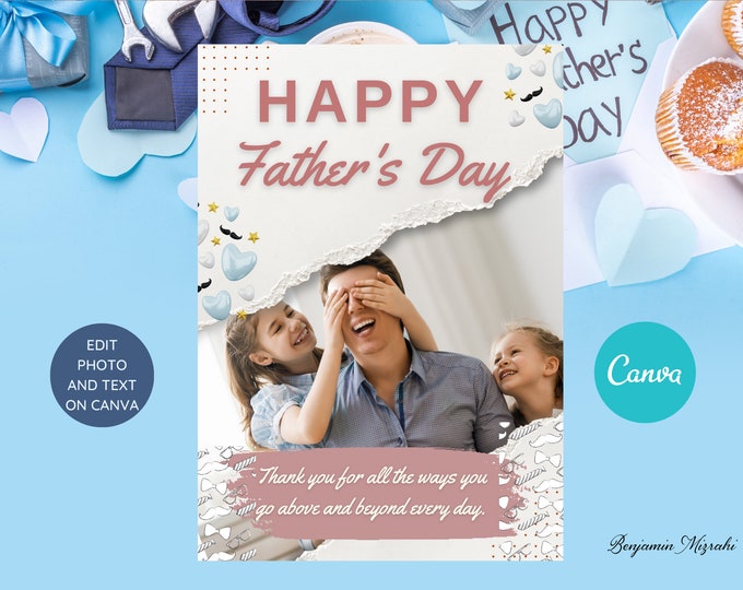 Editable Printable Father's Day Card, Card for Dad, Happy Father's Day ...