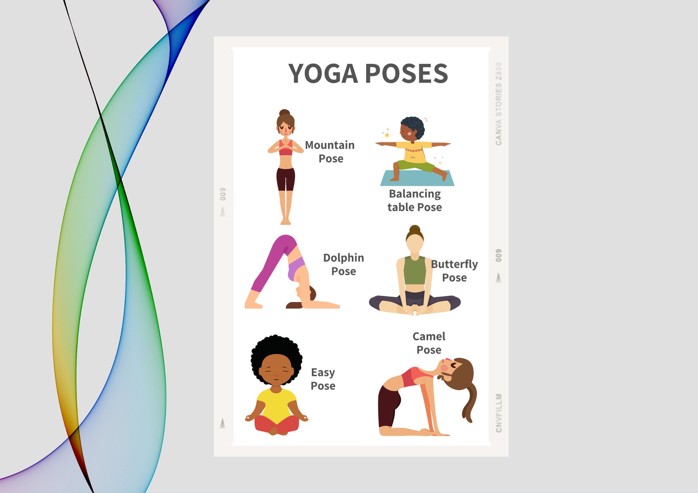 Yoga Poses for Kids Printable Poster - Yoga Studio Art Decor - Calm ...