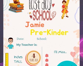 Editable First or Last Day of School Sign Any Grade Sign for Boy or ...