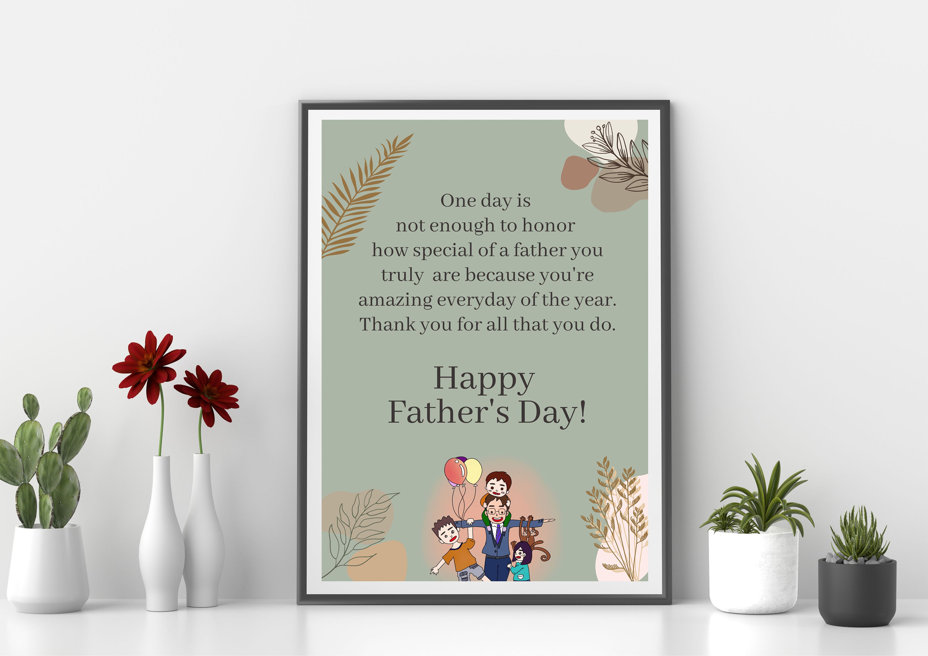 Happy Father's Day Digital Printable, Instant Download, Greeting Card ...