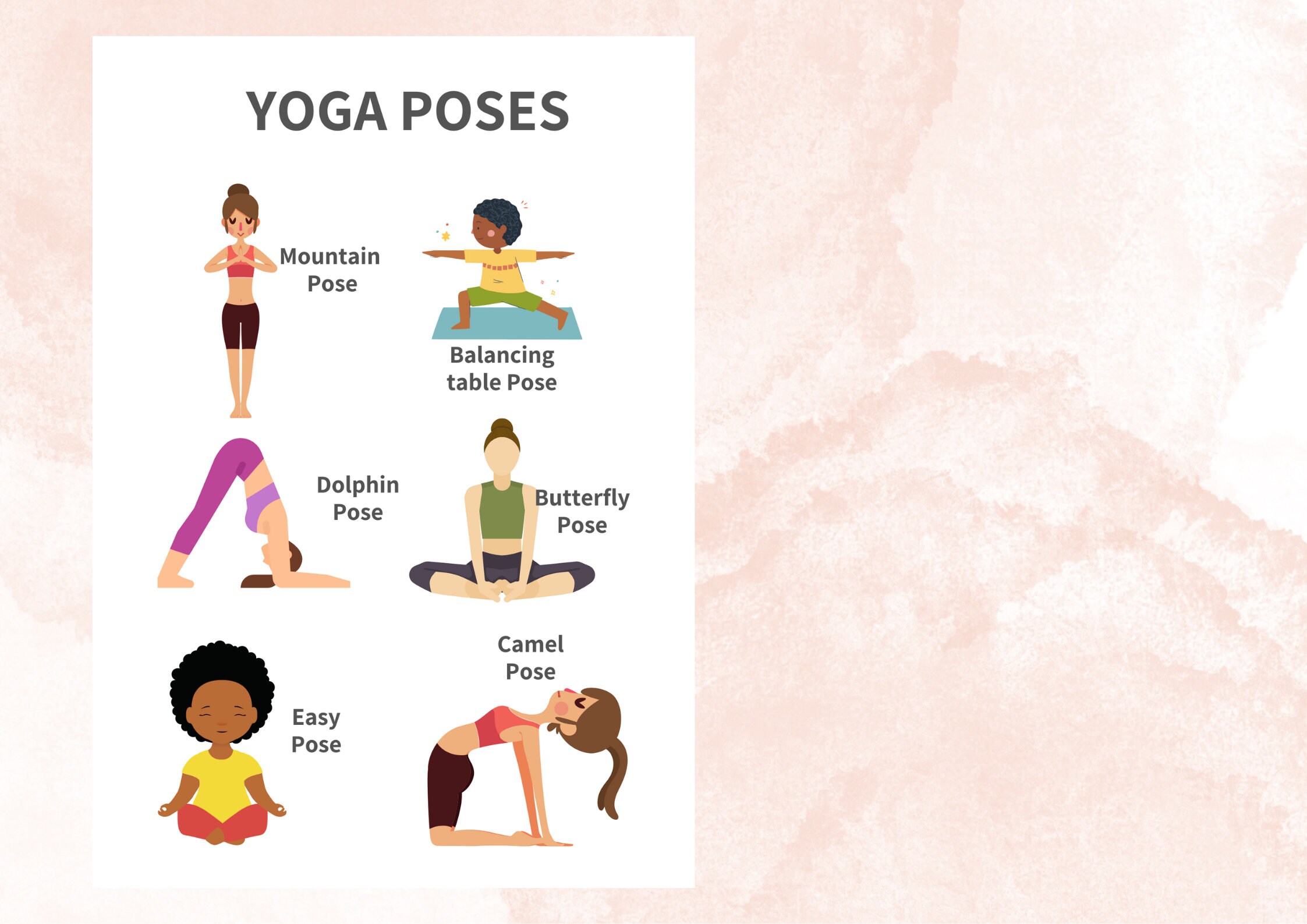 Yoga Poses for Kids Printable Poster - Yoga Studio Art Decor - Calm ...