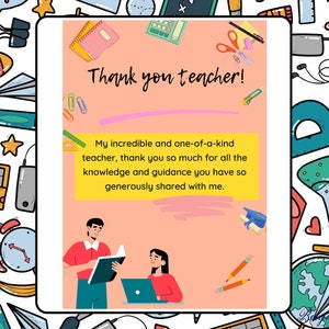 Teacher Thank You Printable, Thank You for Helping Me Grow Teacher ...