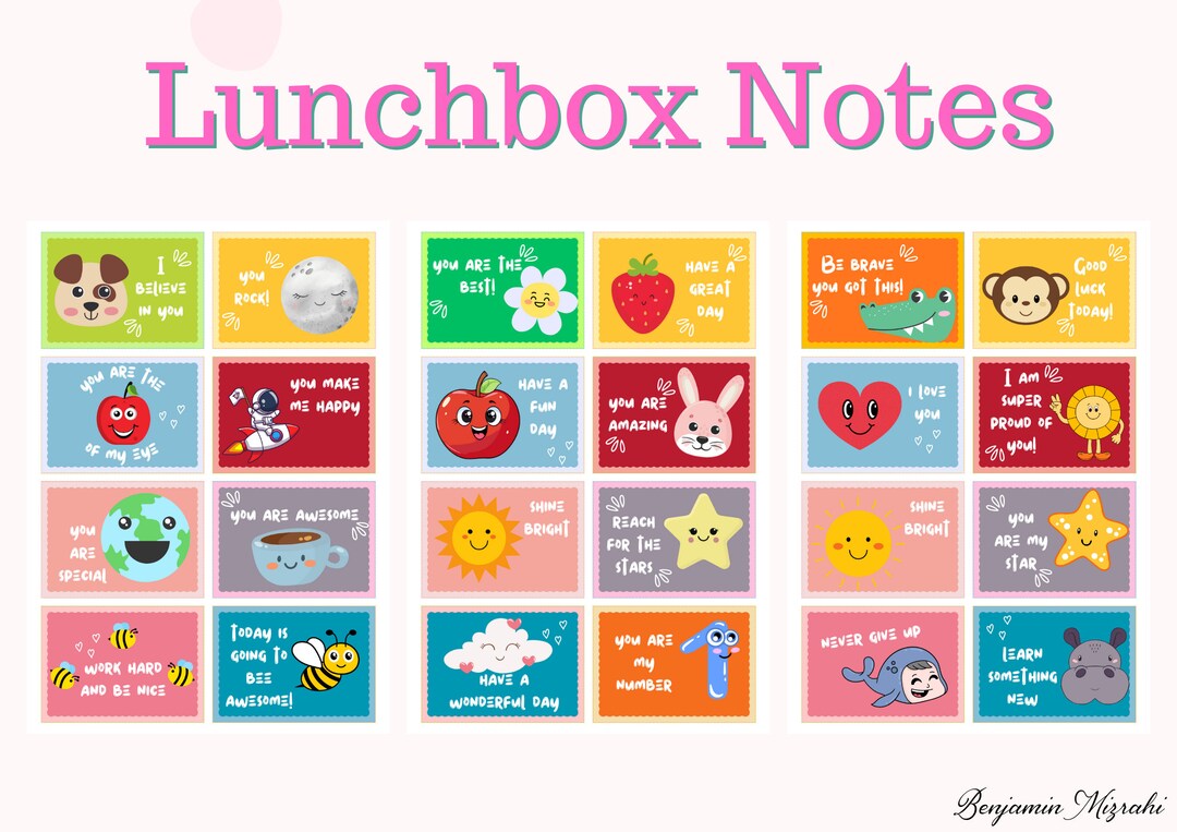Kids Lunchbox Notes, Positive Affirmations (digital Download) - Etsy