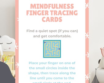 Finger Tracing Calming, Printable Mindfulness Flash Cards, Calm Down ...
