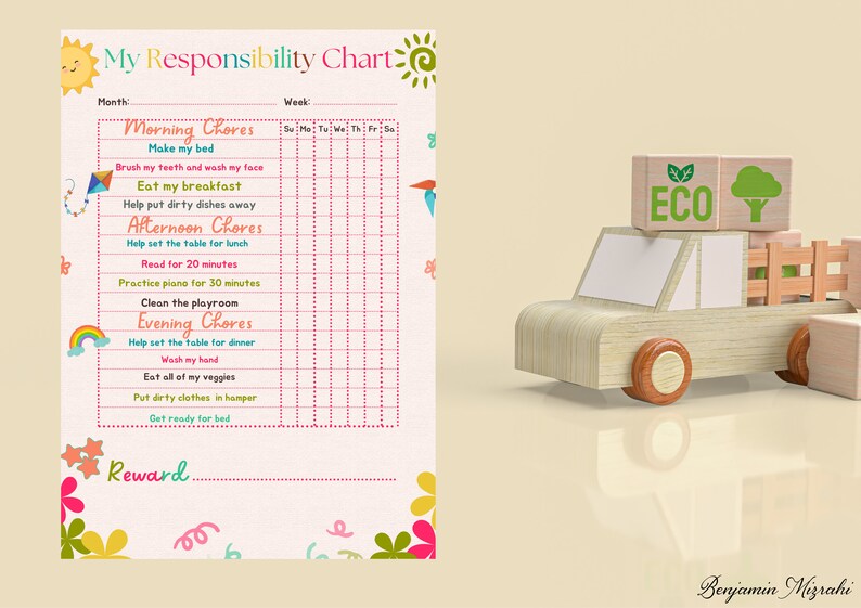 Kids Chores Rewards Printable Responsibilities Chart Chore - Etsy