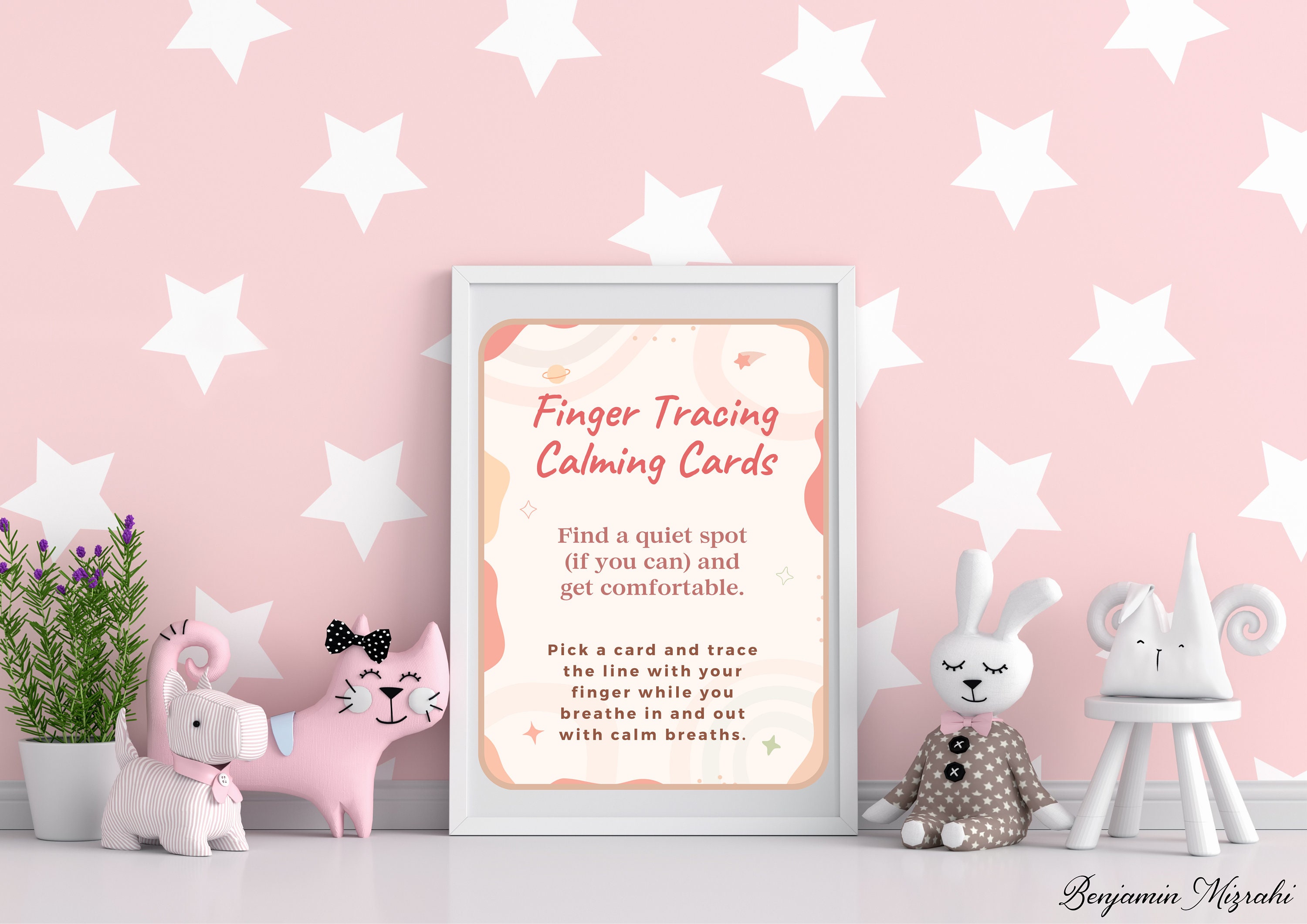 Finger Tracing Calming Cards, Printable Mindfulness Flash Cards, Calm ...