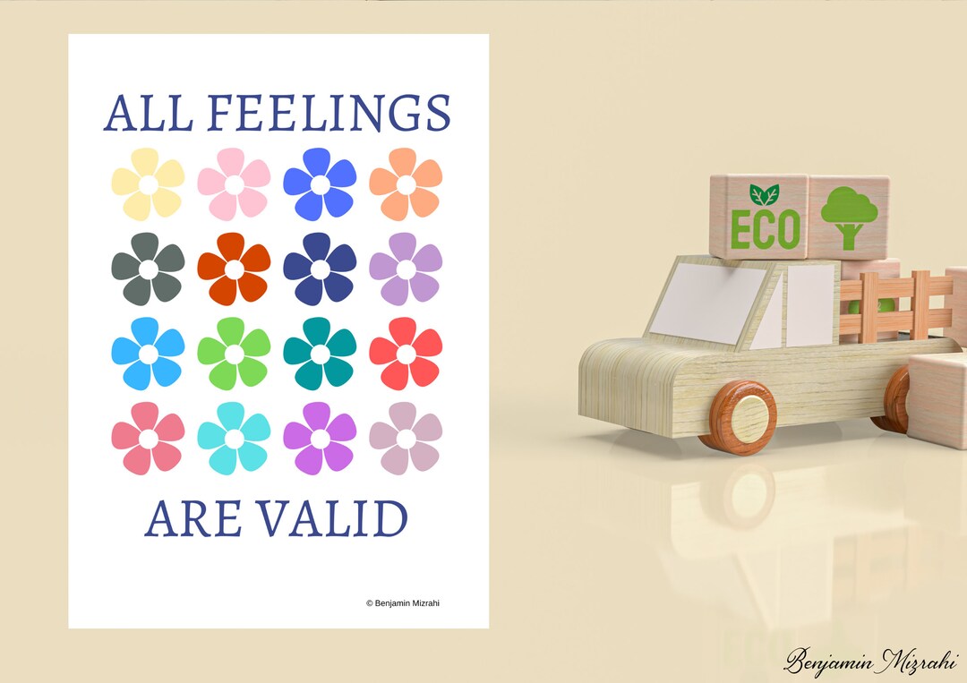 All Feelings Are Valid Poster Print - Mental Health Digital Print ...