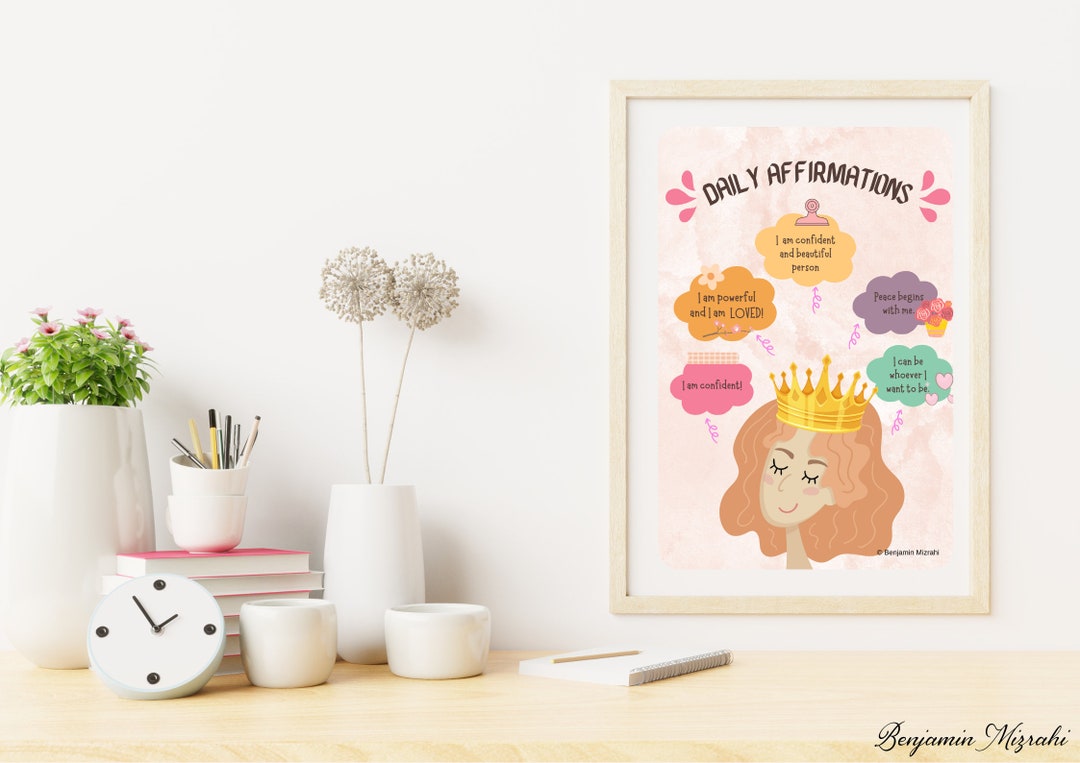Daily Affirmation Positive Self-talk | Self-talk Therapy Poster | Inner ...