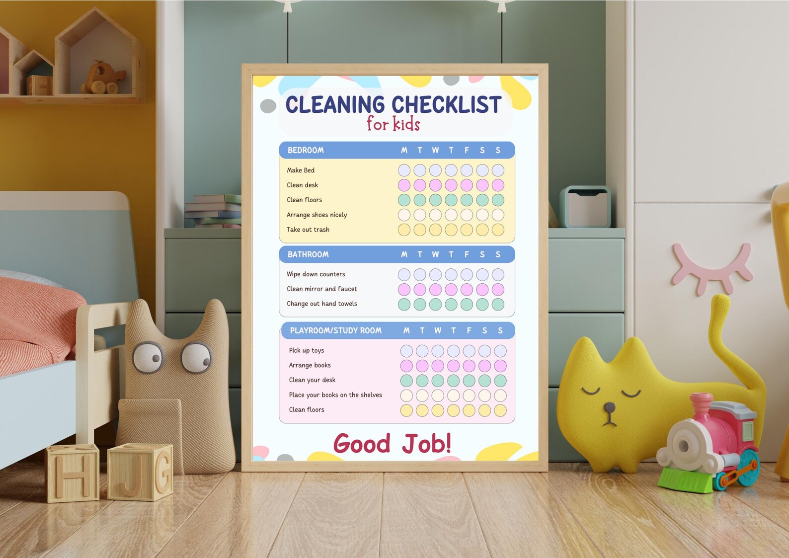 Editable Cleaning Checklist for Kids, Household Chores (digital ...