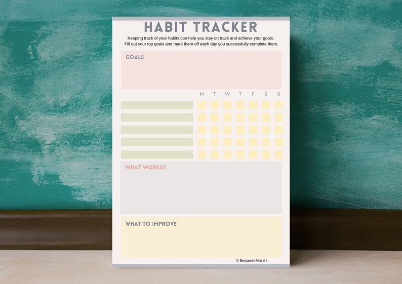 Minimalist Daily Habit Tracker Printable | Goal Planner | Simple Tasks ...