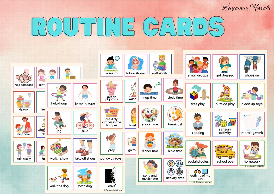Kids Daily Routine Cards I Visual Schedule Cards Toddler - Etsy