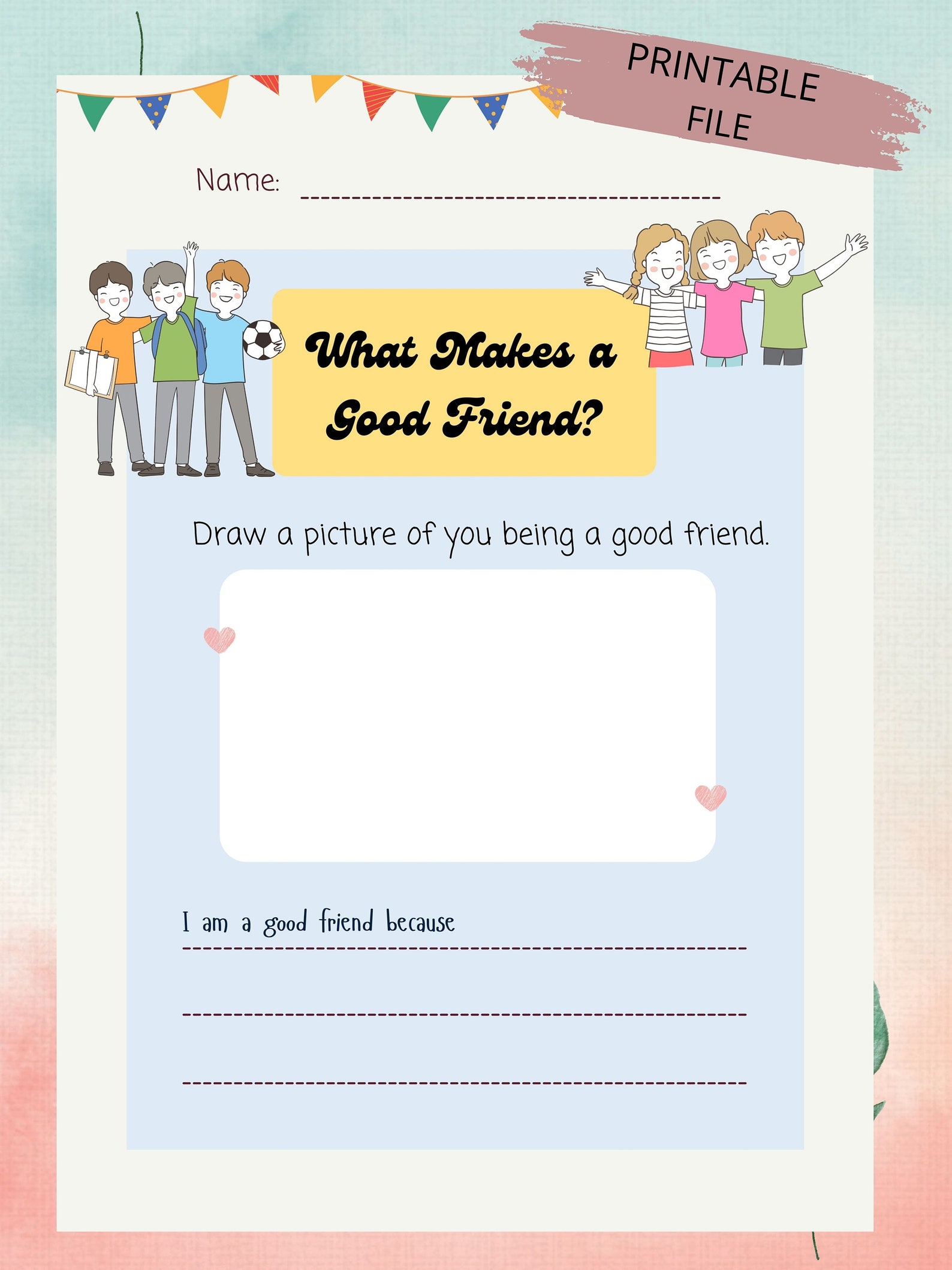 Good Vs Bad Friends Poster PRINTABLE Emotional Learning Social Skills ...