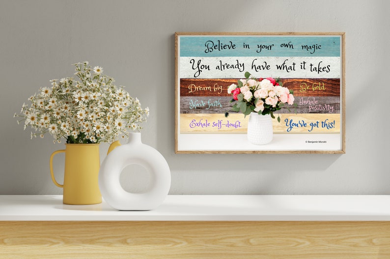 Inspirational Quote Wall Art Print | Motivational Home Decor (digital ...