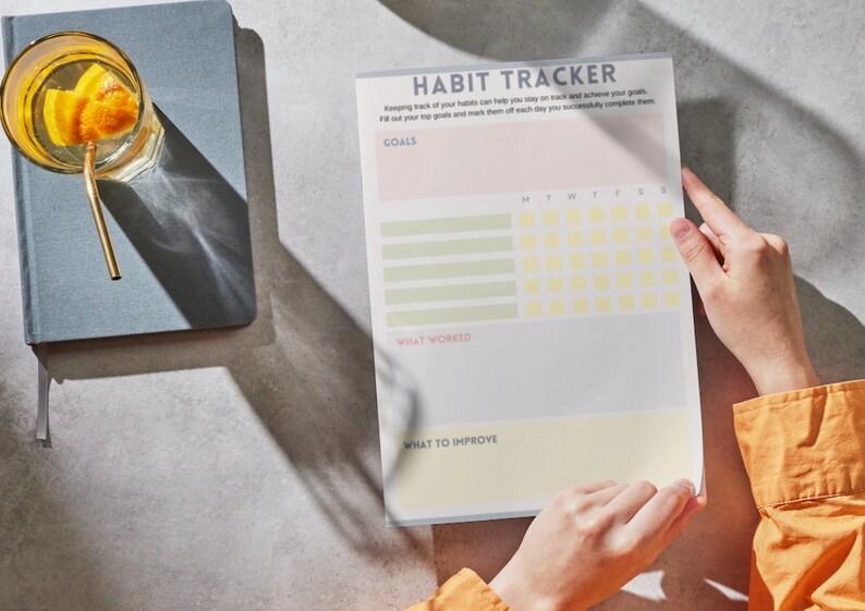 Minimalist Daily Habit Tracker Printable | Goal Planner | Simple Tasks ...